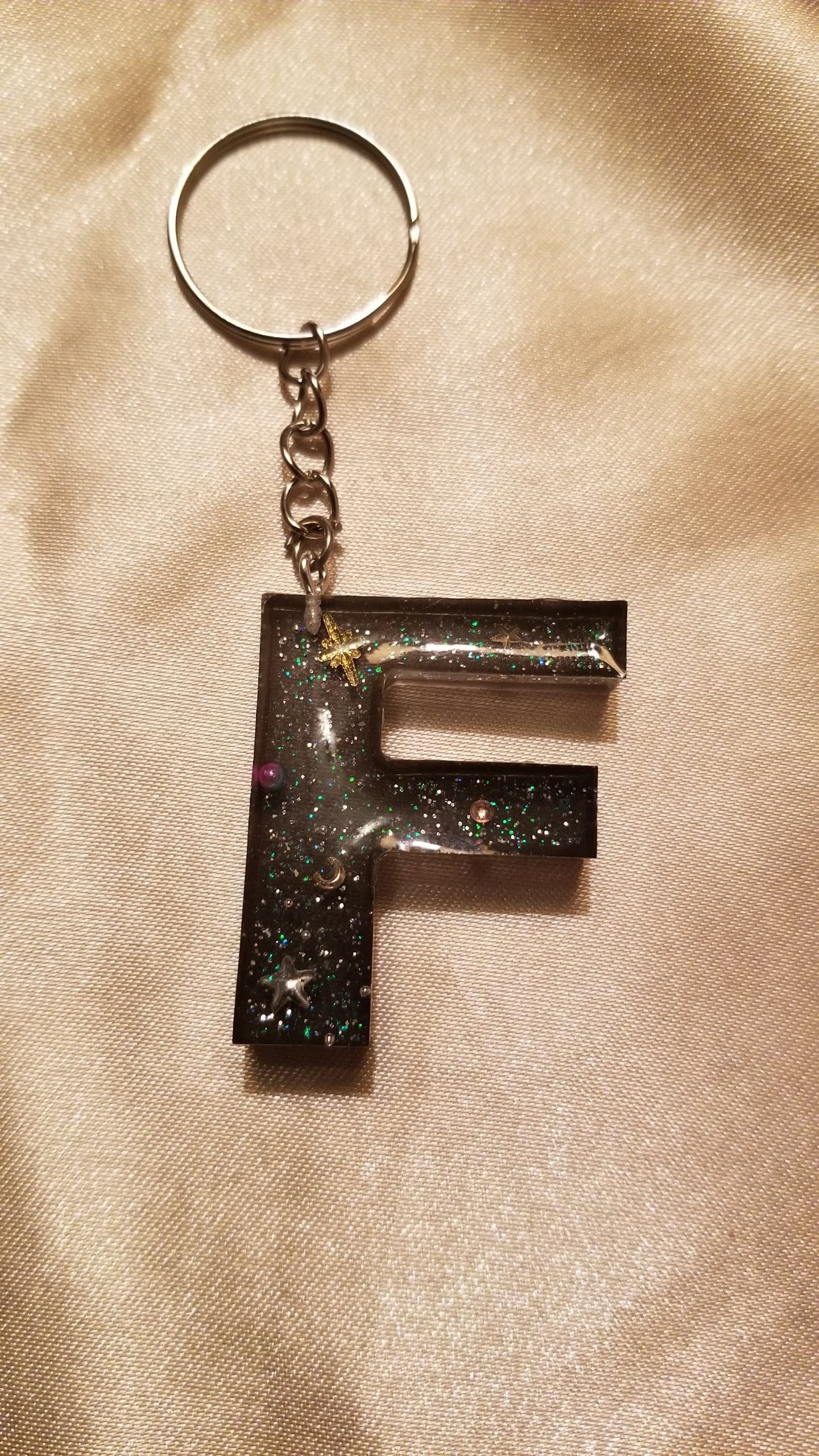 Letter F Space Keychain — Cynfull Arts