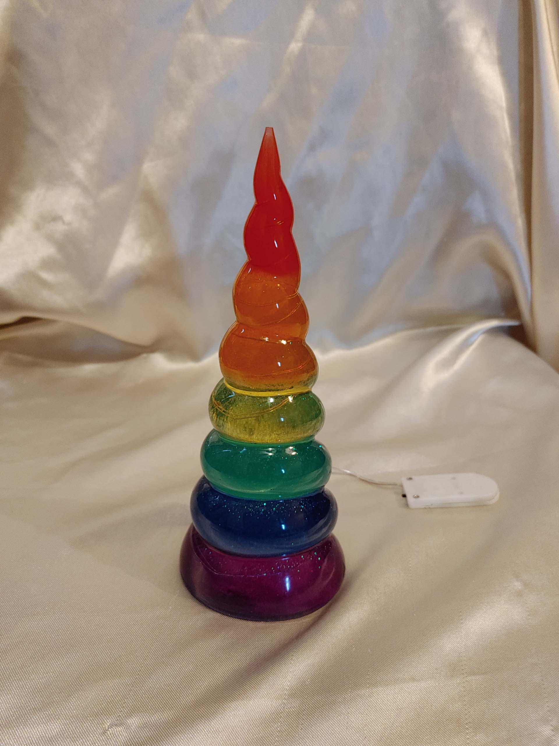 Unicorn Horn Rainbow/Glitter/LED Lights Lamp - Cynfull Arts