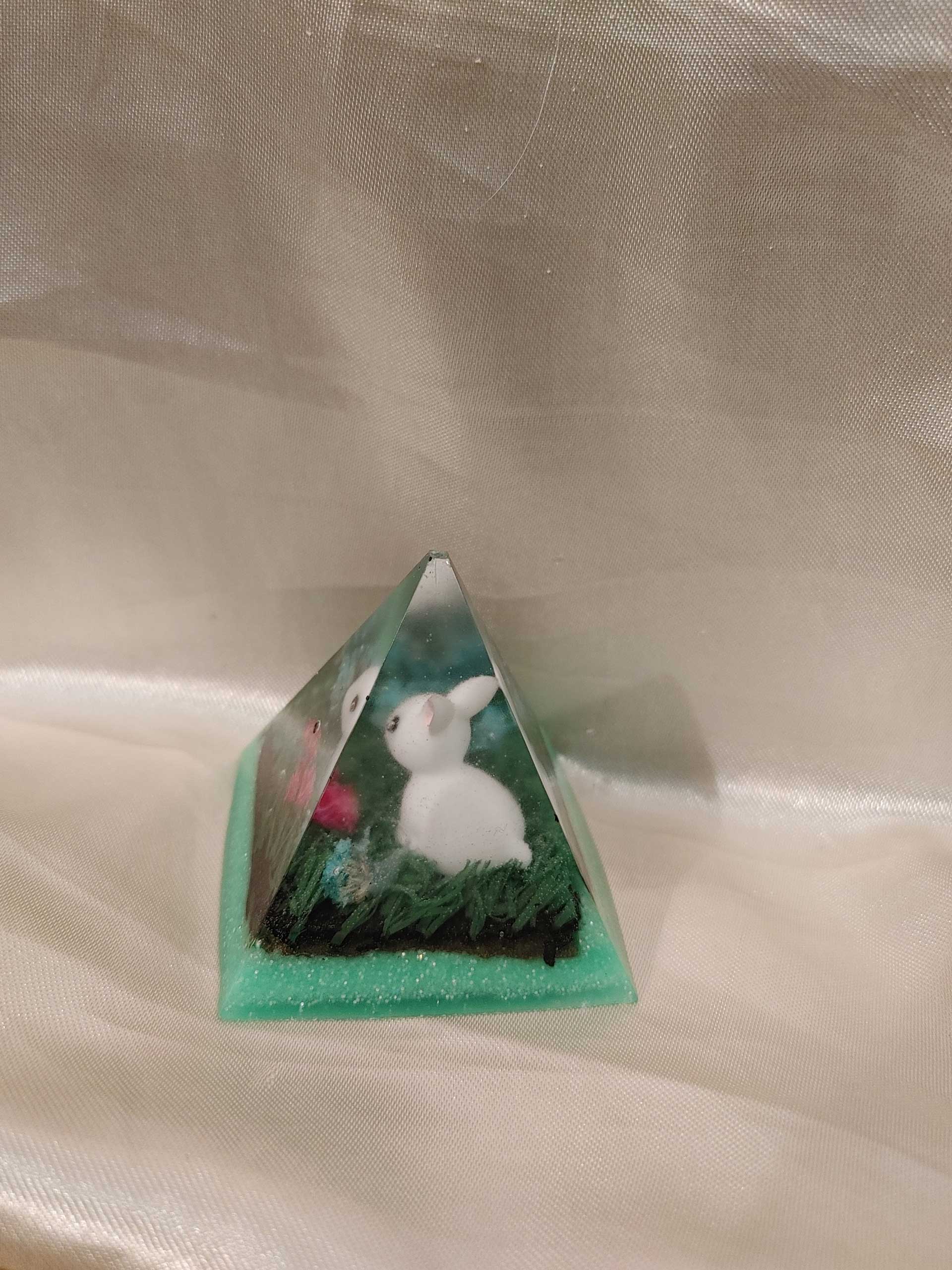 Rabbit/Flowers Mini Pyramid - Cynfull Arts