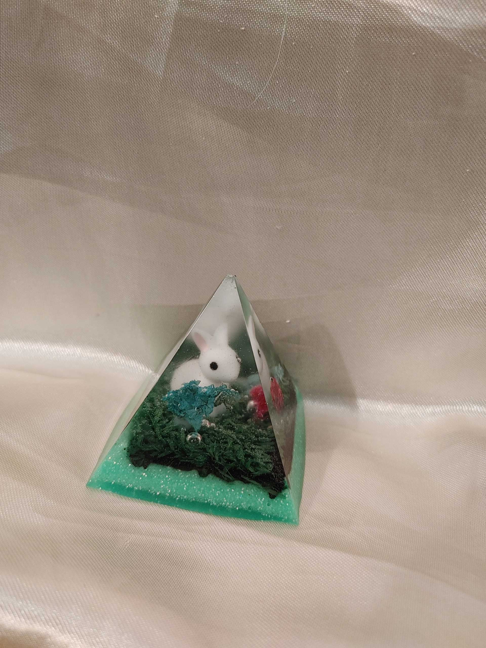 Rabbit/Flowers Mini Pyramid - Cynfull Arts